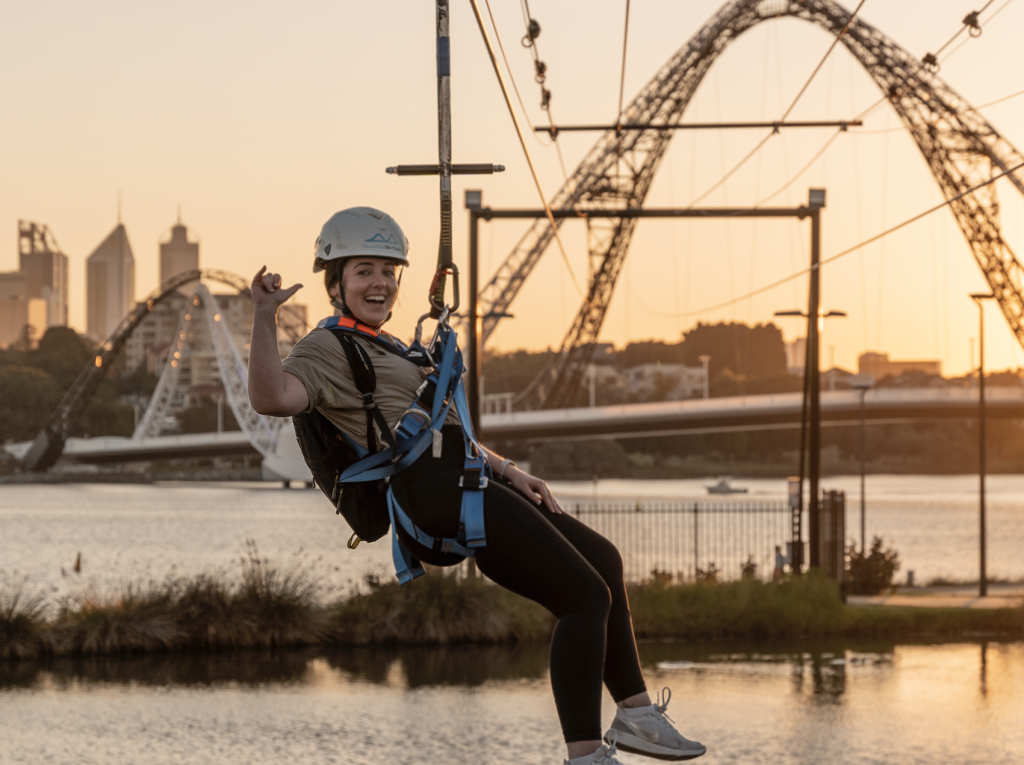 Zip Climb Perth: Matagarup Bridge Climb Zipline Flying Fox Perth